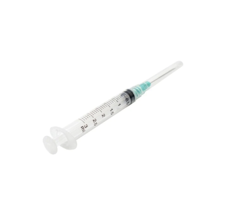 Jeringa 3cc luer lock c/aguja 21Gx1 ½” caja x 100 unid | Mpmedical